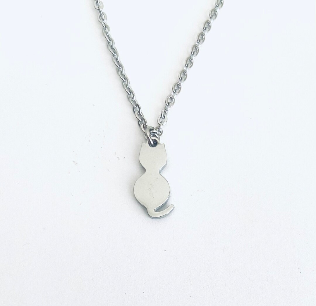 Initial Cat Necklace. Personalized Cat Necklace. Cat Lover Necklace ...