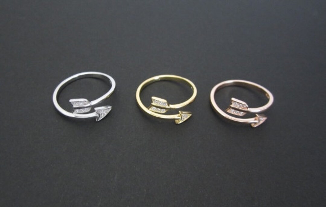 Adjustable Arrow Ring. Sterling Silver Arrow. Gold Over Sterling Silver ...