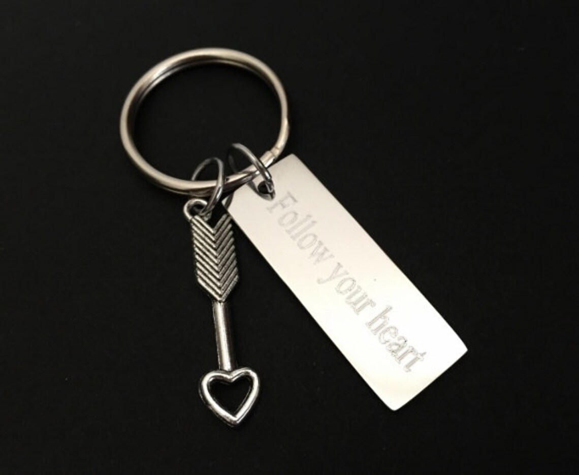 Personalized Arrow Key Ring. Customized Stainless Steel Name - Etsy