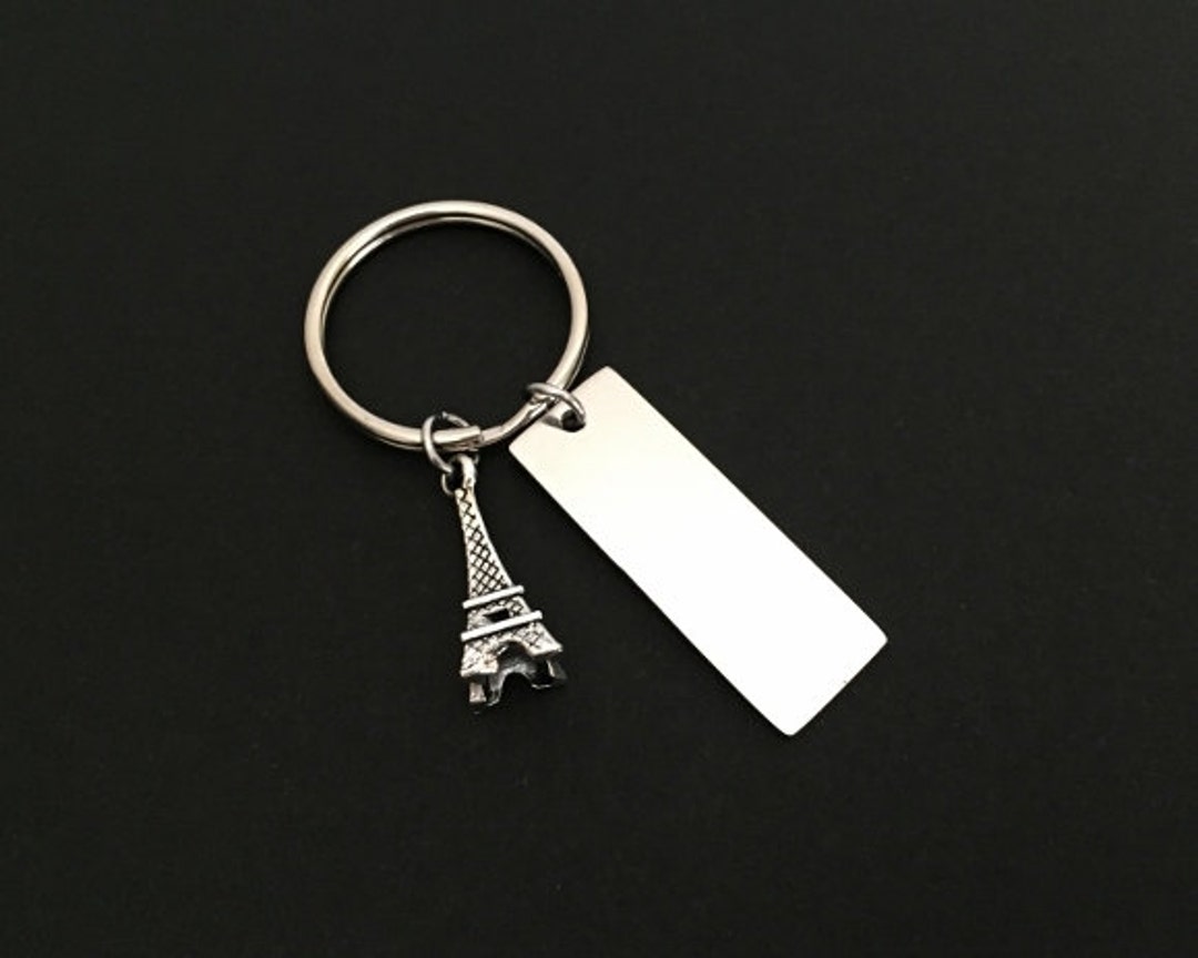 Eiffel Tower Key Chain. Personalized Stainless Steel Key Chain. Paris ...