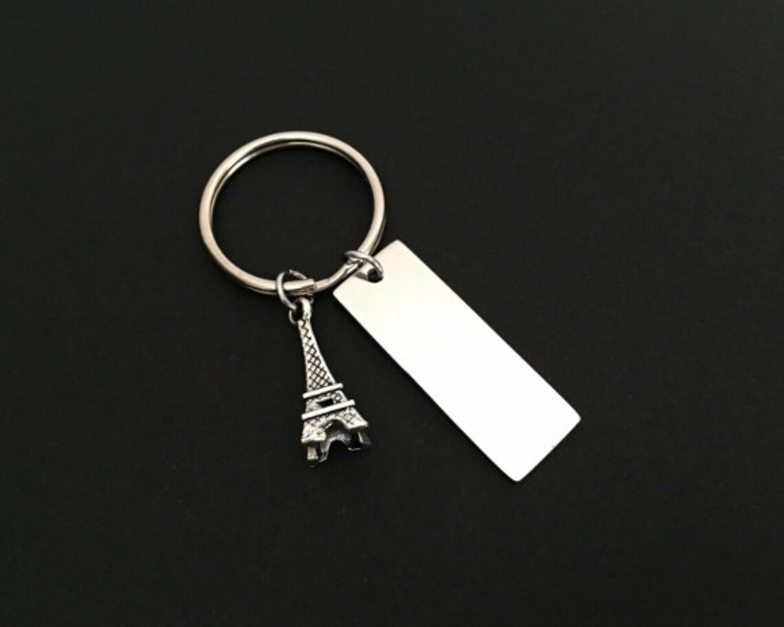 Eiffel Tower Key Chain. Personalized Stainless Steel Key - Etsy