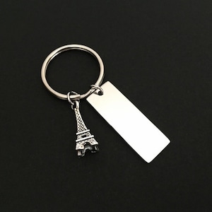 Eiffel Tower Key Chain. Personalized Stainless Steel Key Chain. Paris ...