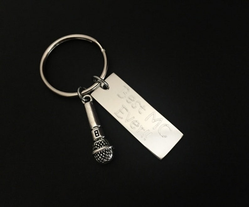 Personalized Microphone Key Chain. Customized Stainless Steel | Etsy