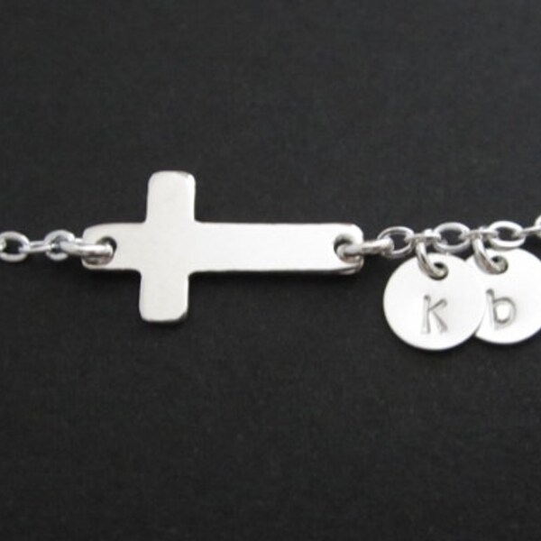 Monogram Cross Bracelet - Etsy