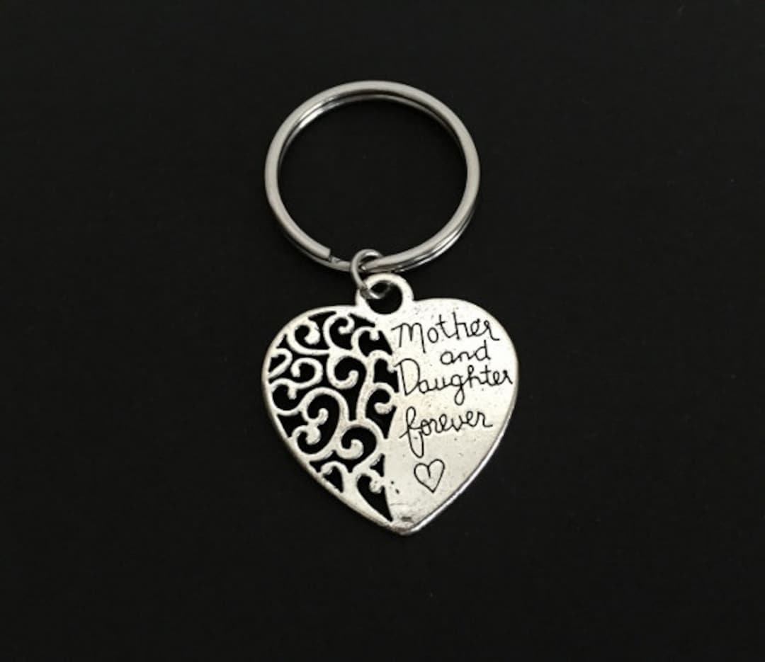 Mom Daughter Key Chain. Mother and Daughter Forever Key Chain. Heart ...
