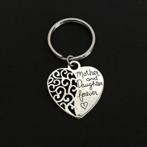 Mom Daughter Key Chain. Mother and Daughter Forever Key Chain. Heart ...