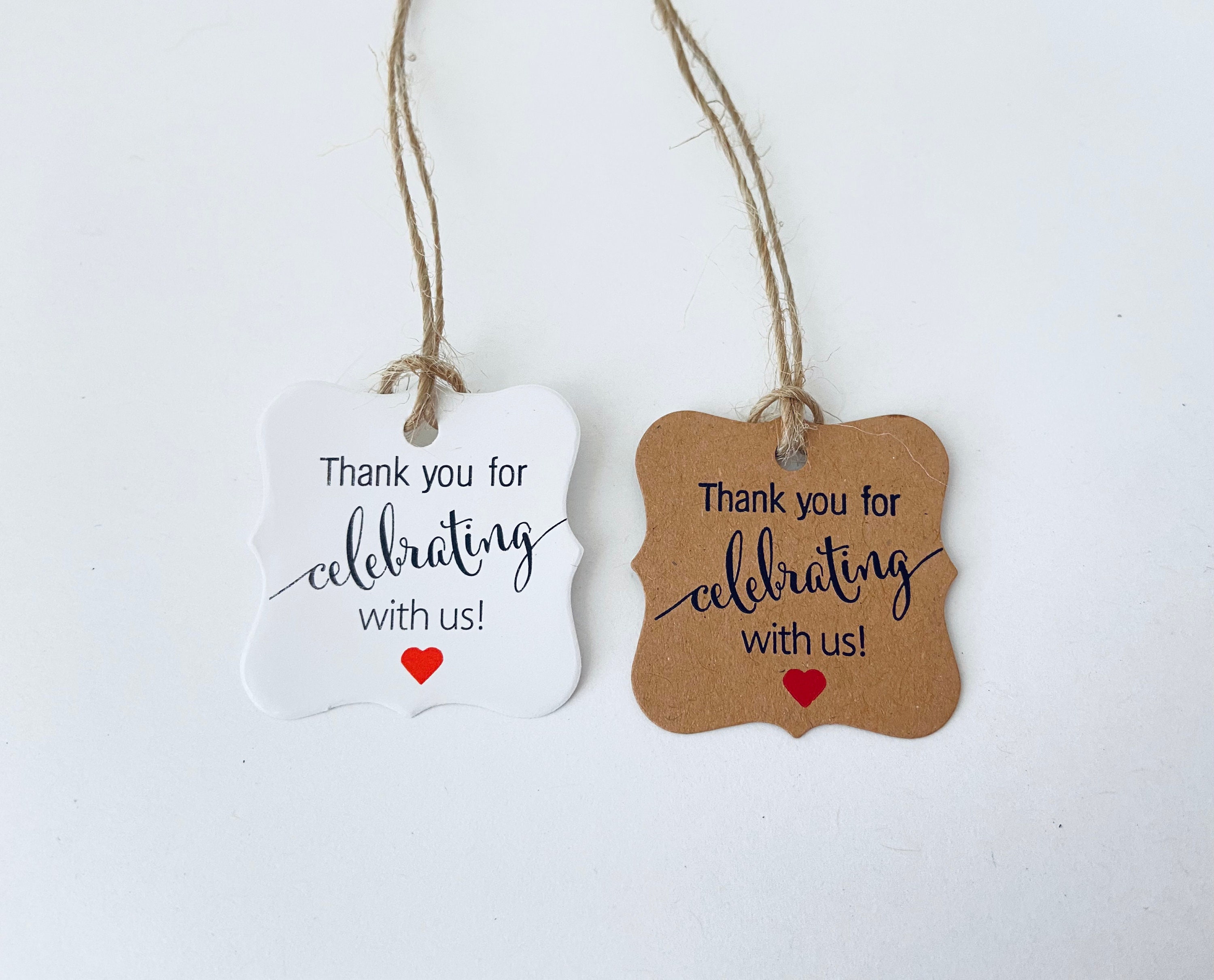 SMALL Thank You Tags. Thank You for Celebrating with Us | Etsy