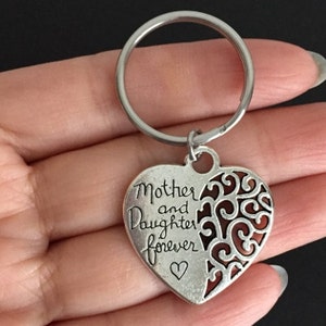 Mom Daughter Key Chain. Mother and Daughter Forever Key Chain. Heart ...
