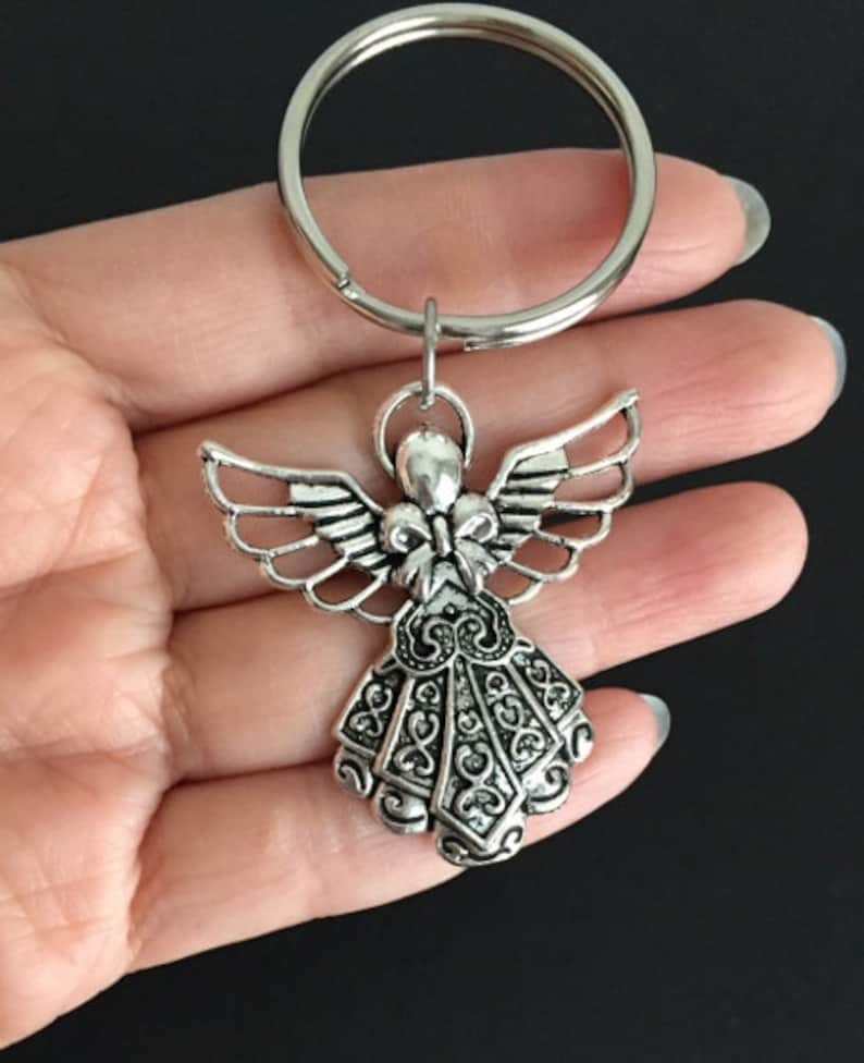Guardian Angel Key Chain. Angel Charm Key Chain. Memorial Key - Etsy