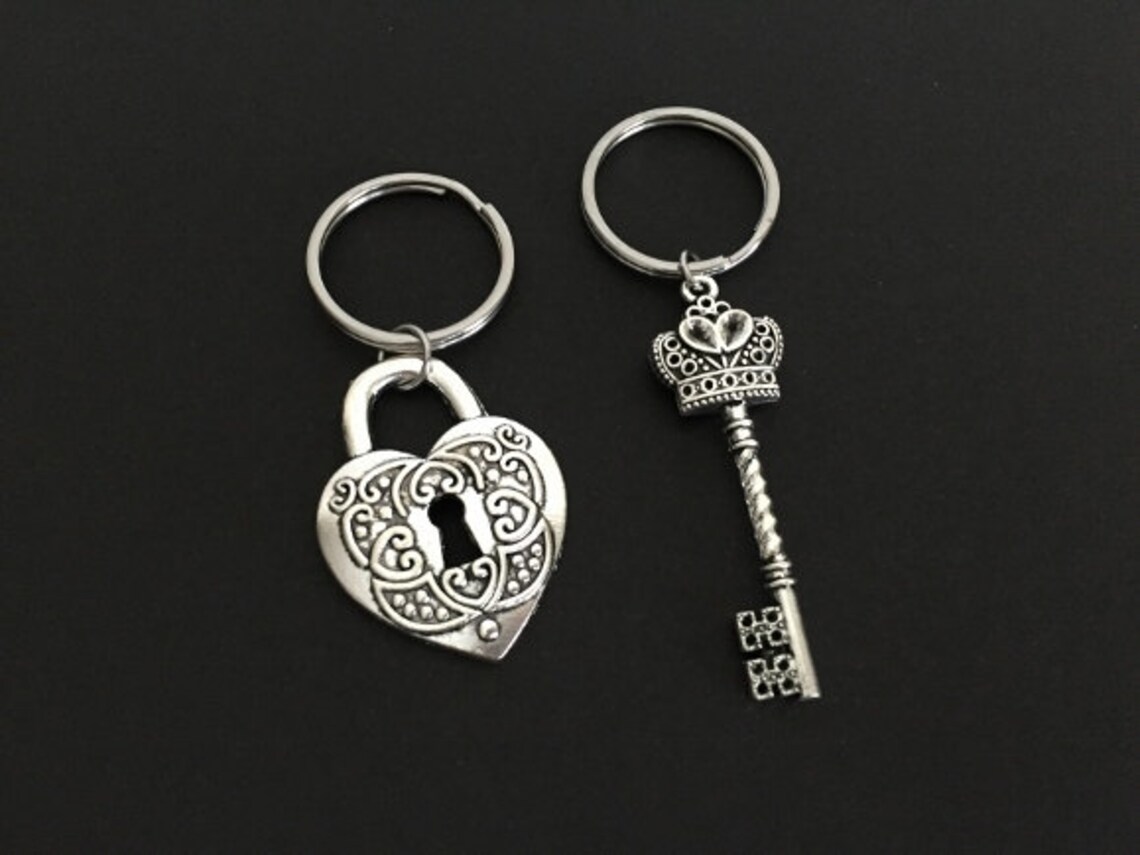 TWO Key Chain Set. Key and Lock Key Chain Set. You Hold the Key to My ...