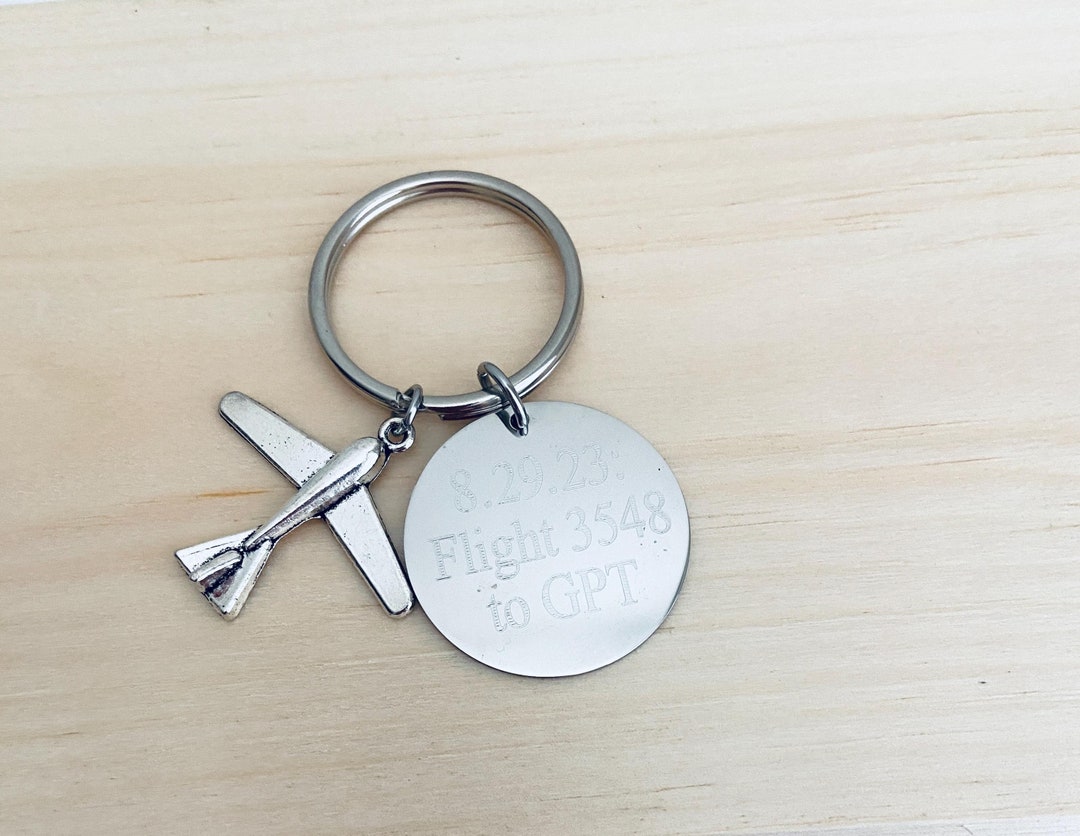 Personalized Airplane Key Chain. Flight Attendant Key Chain. Long ...