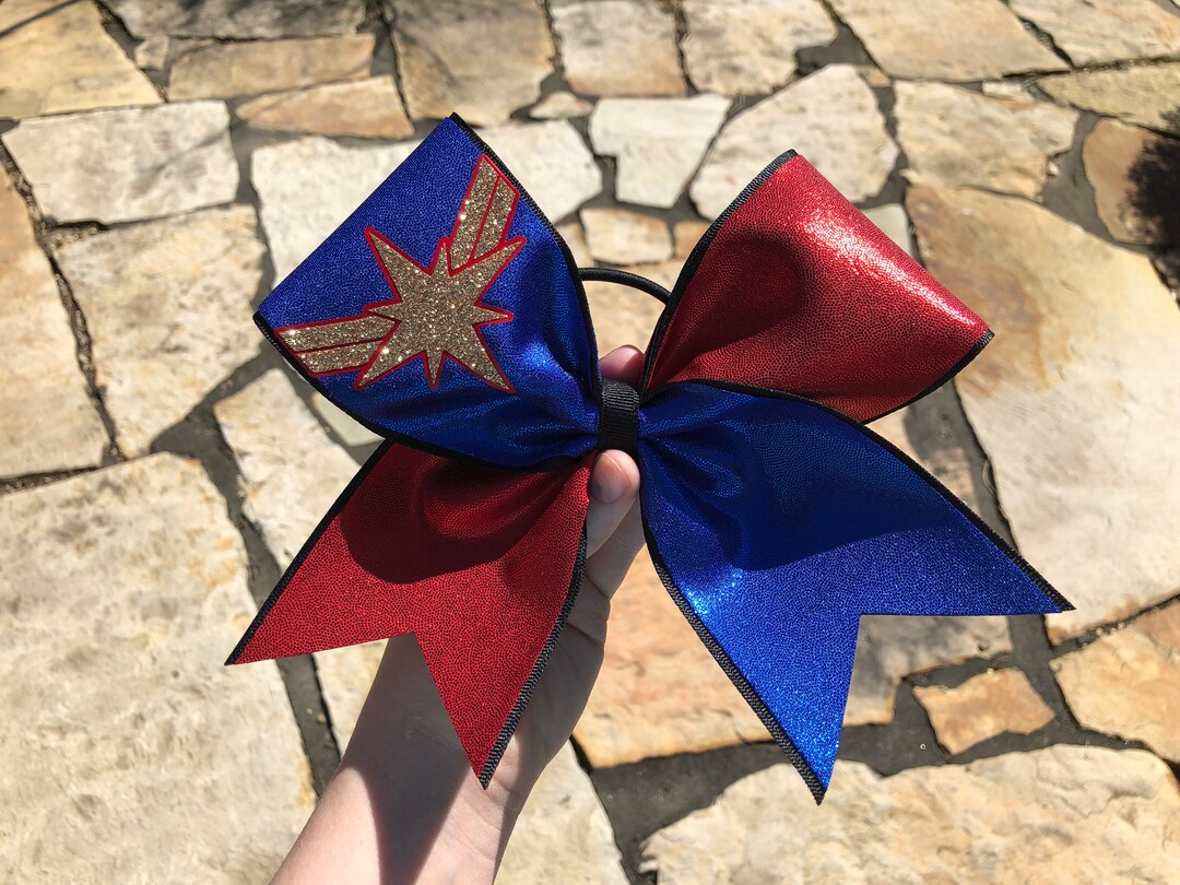 Captain Marvel Inspired Cheer Bow - Etsy