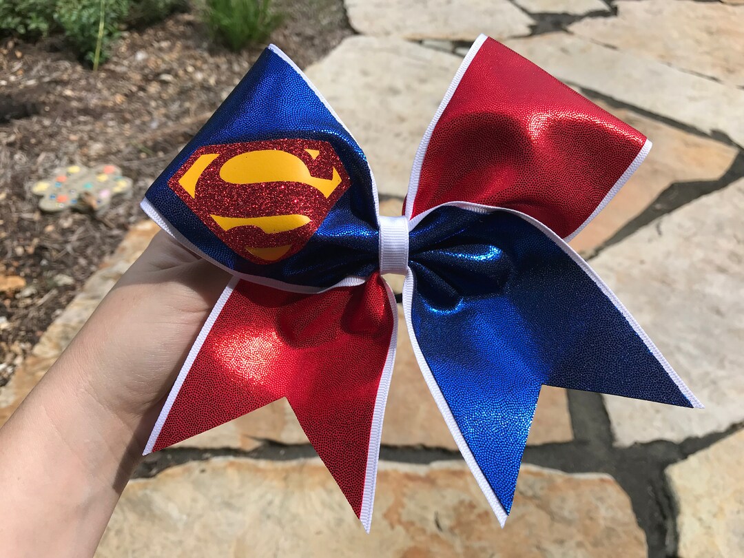 Superman Cheer Bow - Etsy