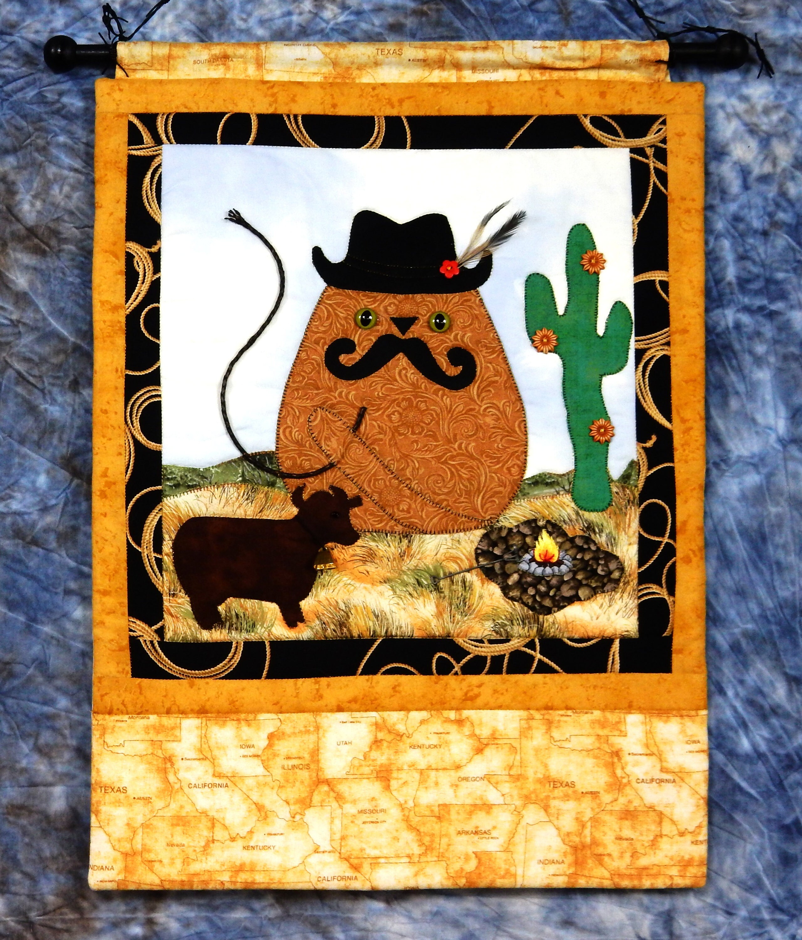 Cowboy Kitty Art Wall Hanging - the Cattle Rustler - Etsy