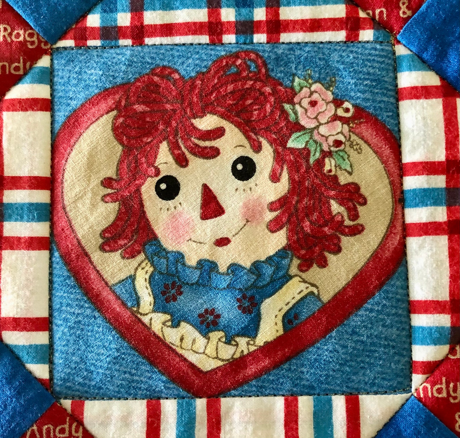 Raggedy Ann and Andy Mug Rugs Set of Two Quilted Patchwork Vintage ...