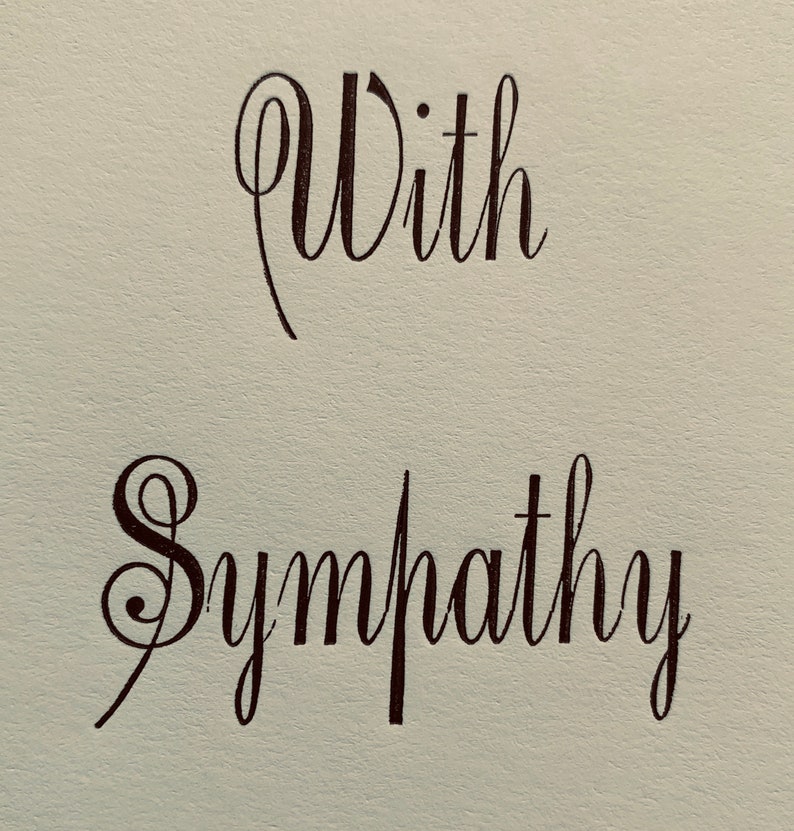 Ten Letterpress Note Cards "sympathy" - Set of 10 Cards With Matching ...