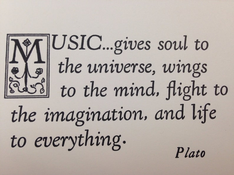 Ten Letterpress Note Cards music Quote Set of 10 Cards With Matching ...