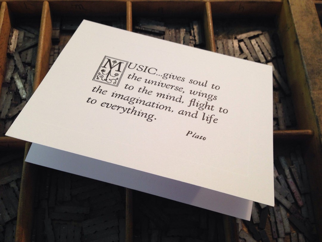 Ten Letterpress Note Cards "music Quote" - Set of 10 Cards With ...