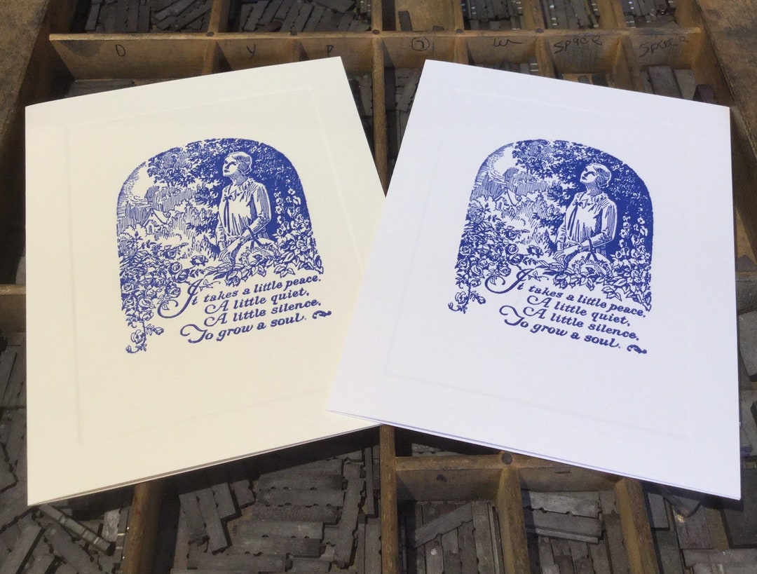 Ten Letterpress Note Cards "solitude" Set of 10 Cards With Matching ...