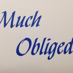 Ten Letterpress Note Cards "much Obliged" - Set of 10 Cards With ...