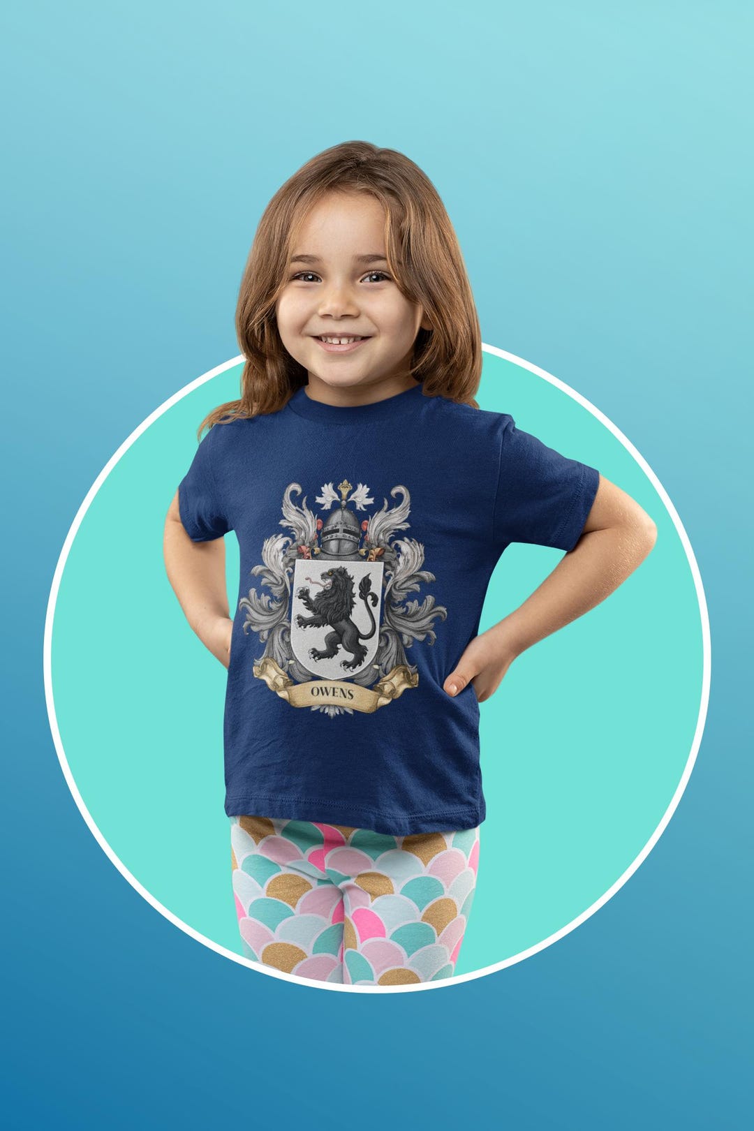 Owens Lion Crest T-shirt | Family Coat of Arms Heraldic Shield - Etsy
