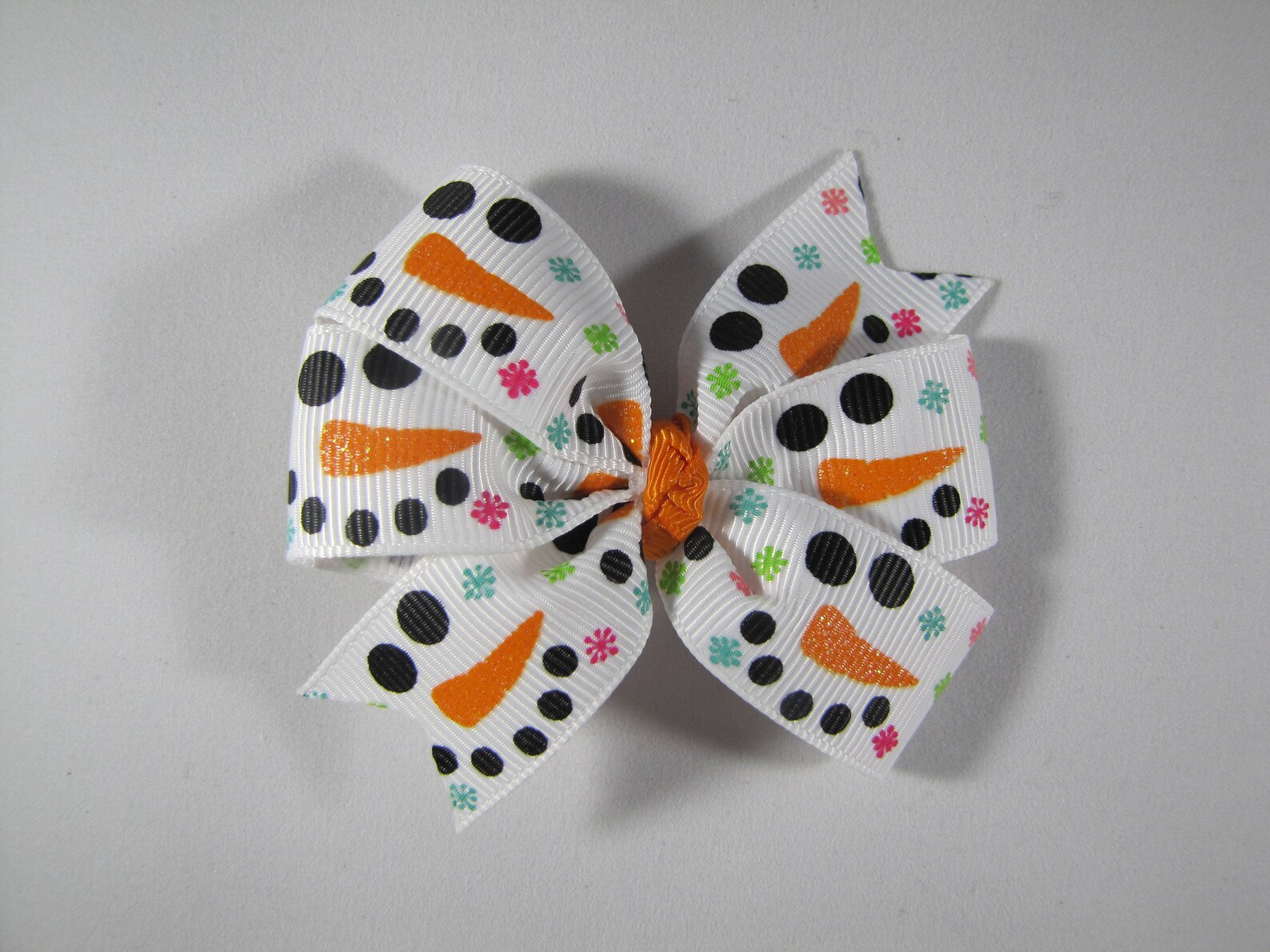 Snowman Pinwheel Bows Pink Snowflake Hair Bow Christmas Hair - Etsy