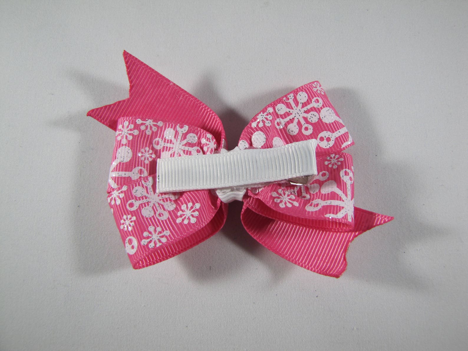 Snowman Pinwheel Bows Pink Snowflake Hair Bow Christmas Hair - Etsy