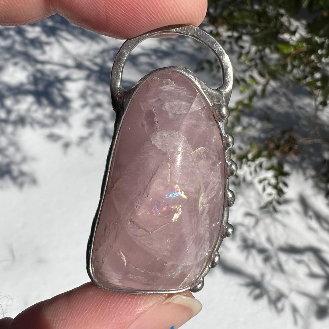 Eos~ Rainbow Filled Rose Quartz One of a Kind Gemstone Talisman - Etsy