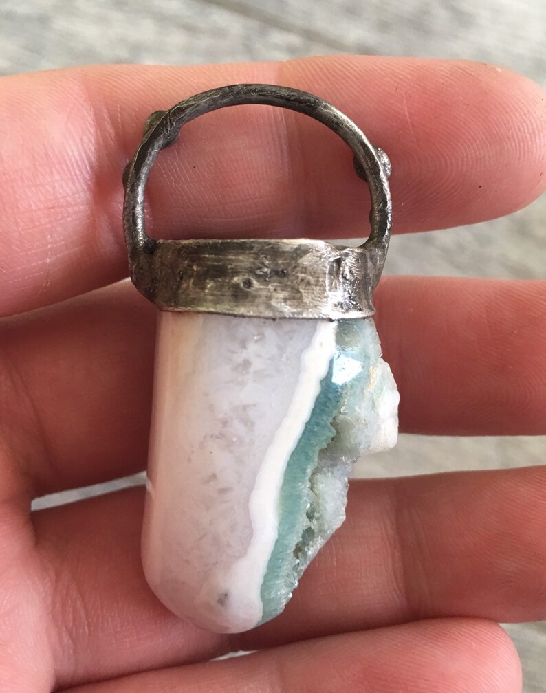 Cetus grillige druzy Ocean Jasper edelsteen talisman ooak - Etsy Nederland