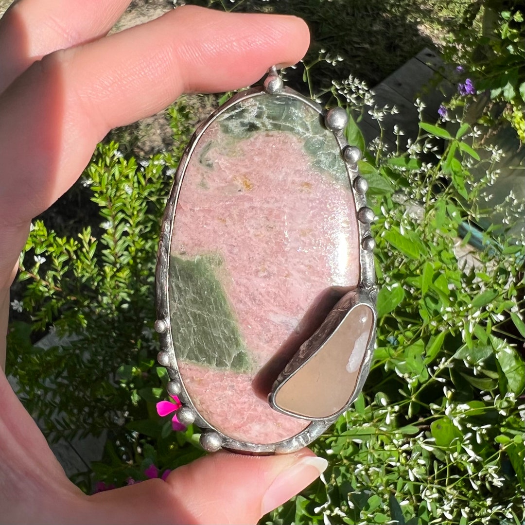 Hydrogrossular Garnet and Rhodonite With Epidote One of a Kind Gemstone ...