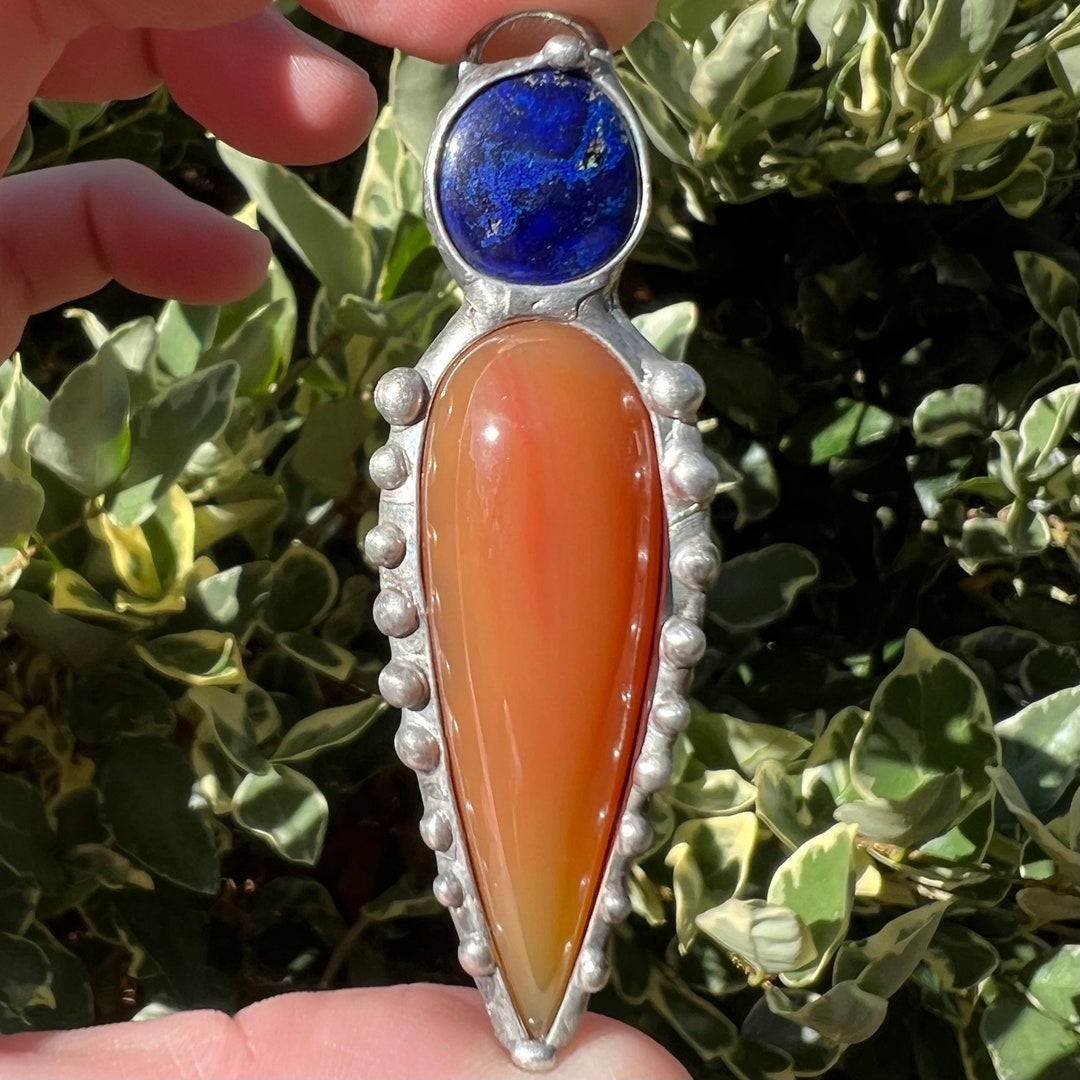 With Teeth and Claws Azurite and Carnelian One of a Kind Gemstone ...