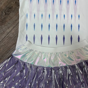 Frozen Elsa White Gown Running Costume, Racerback and Iridescent ...