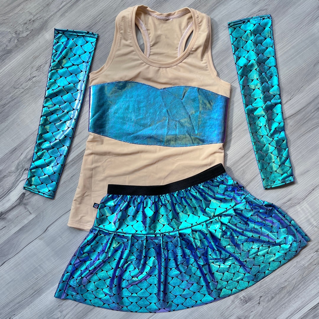Holographic Mermaid Running Costume W/ Mermaid Shirt Mermaid - Etsy