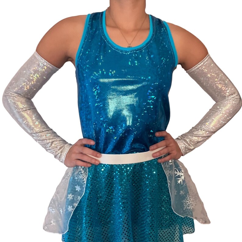 Frozen Elsa Snowflake Running Costume, Racerback and Sparkle Running ...