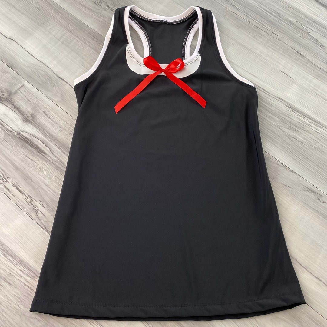 Black Minnie Mouse Running Tank Racerback W/bow | Minnie Costume W ...