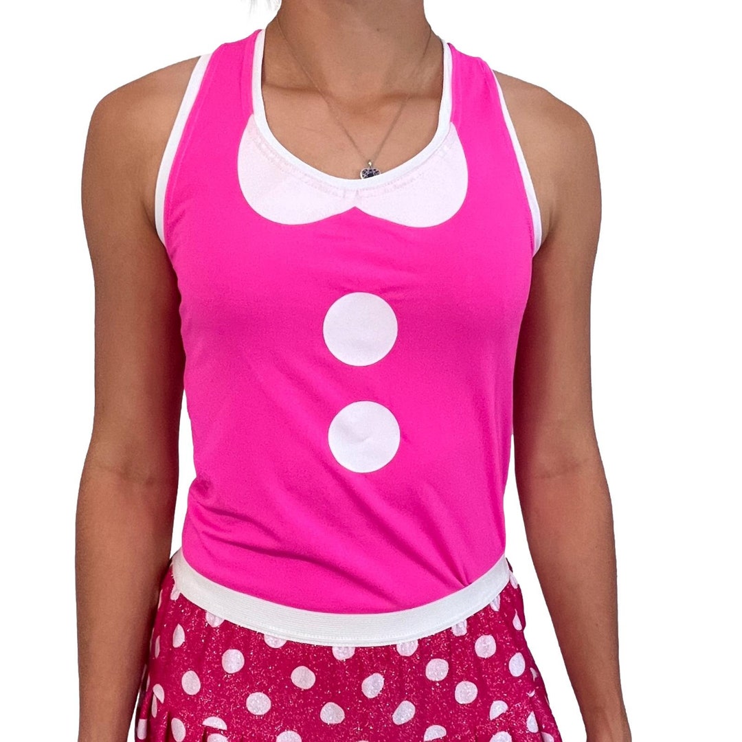 Pink Minnie Mouse Running Tank Racerback Minnie Costume W/optional Arm ...