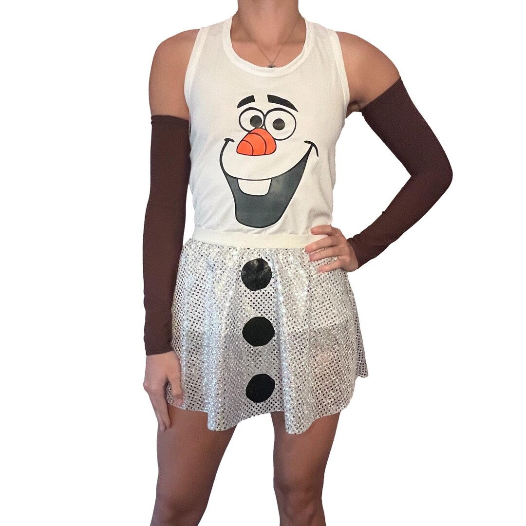 Frozen Olaf Running Costume, Racerback Shirt and Sparkle Running Skirt ...