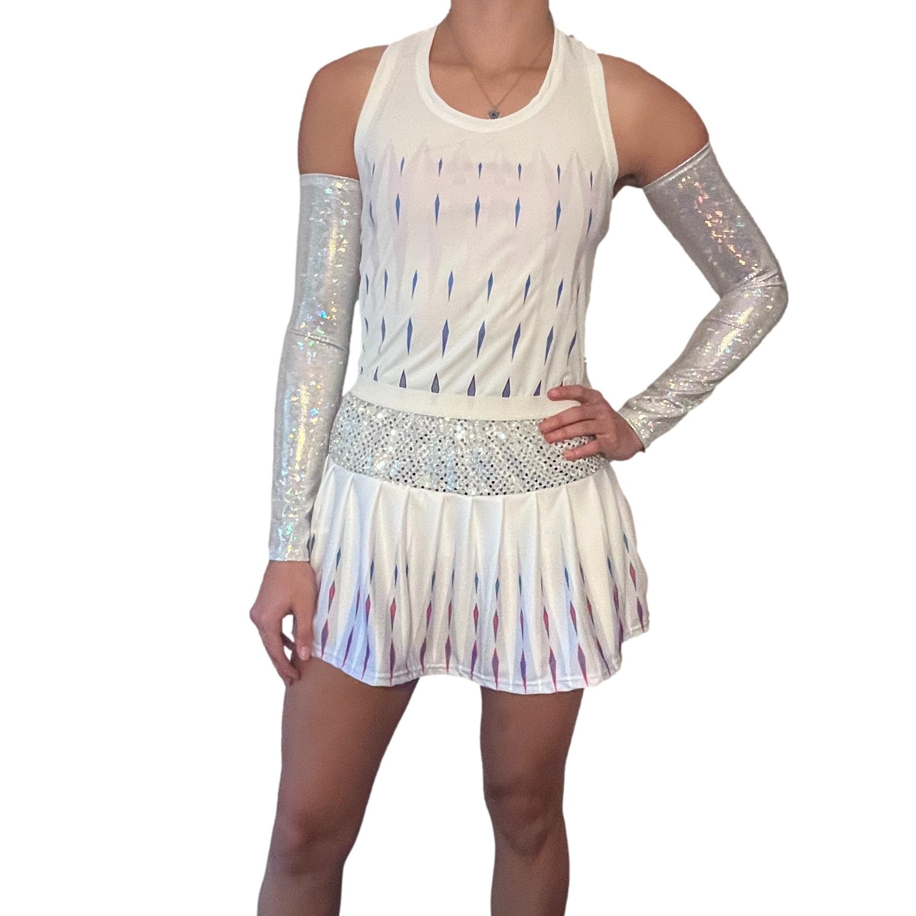 Frozen Elsa White Gown Running Costume, Racerback and Sparkle Running ...
