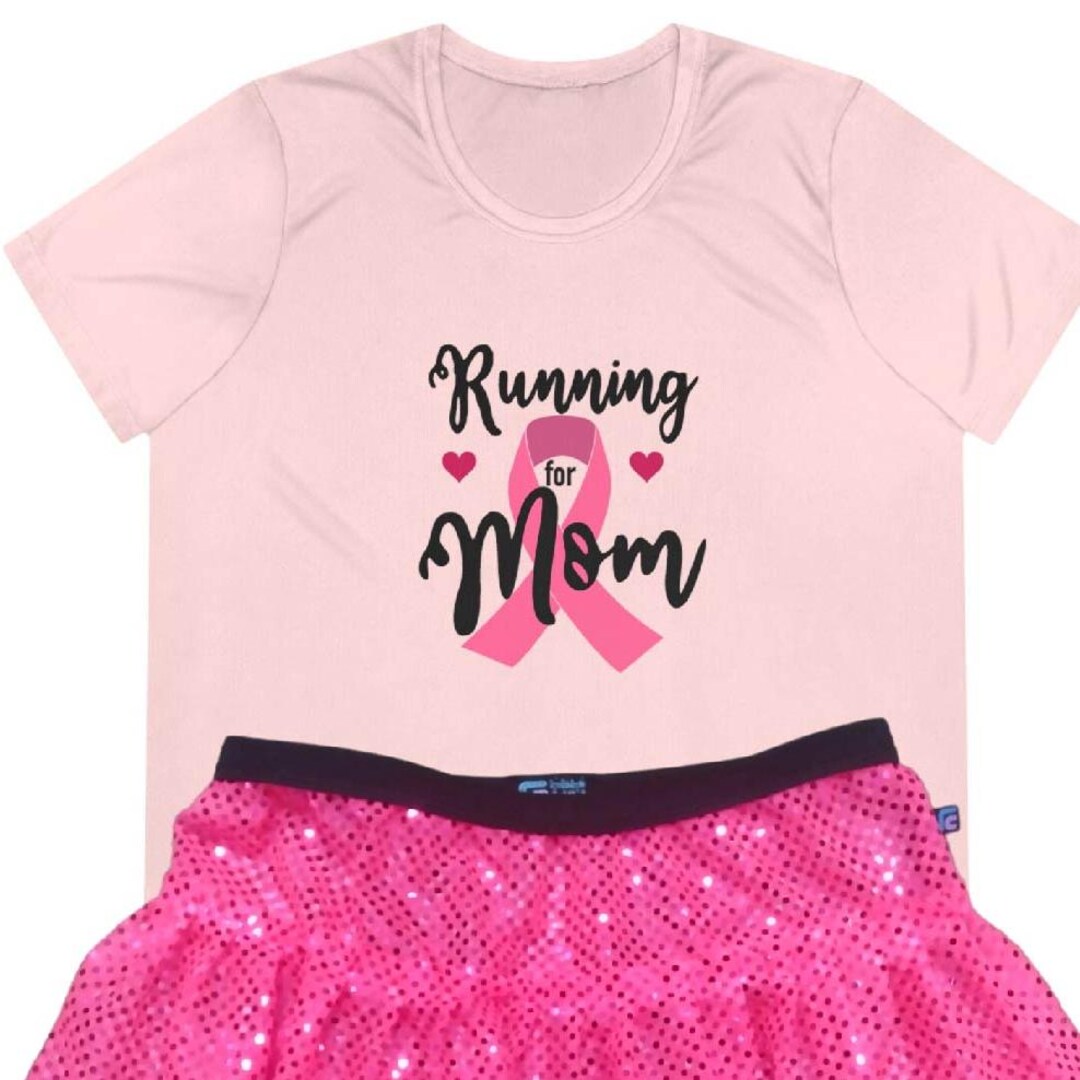 Breast Cancer Run Shirt | Running for Mom Pink Ribbon Tee for Awareness ...