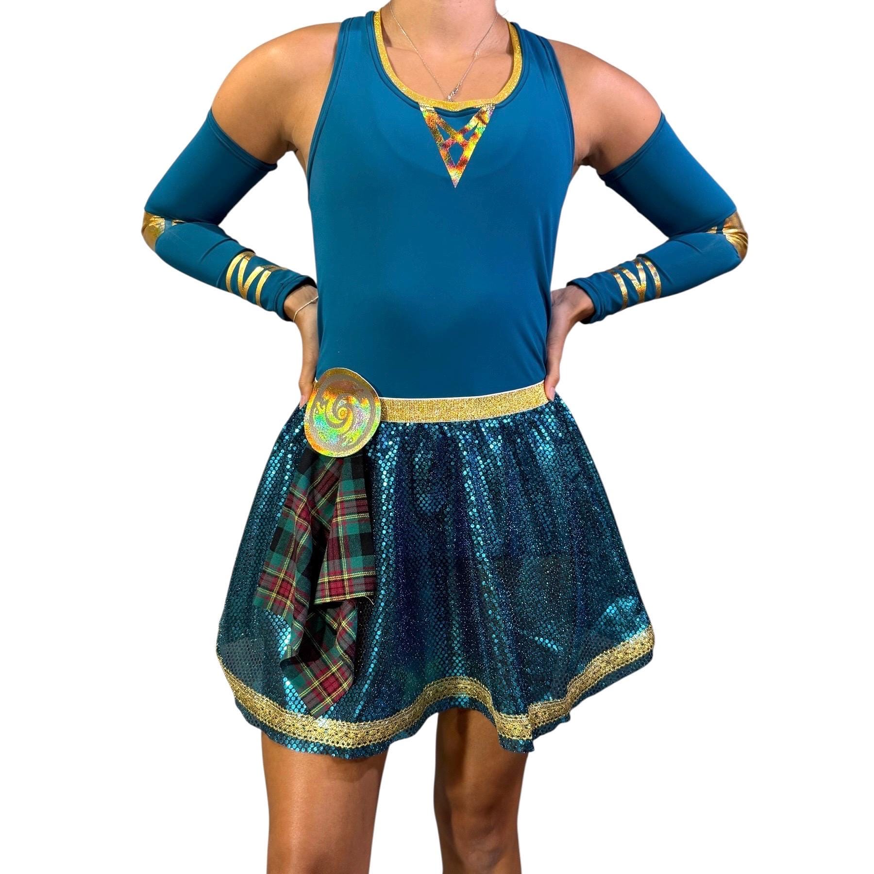 Merida Brave Running Costume - Skirt and Racerback W/optional Arm ...
