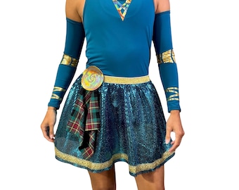 Merida Inspired Running Complete Outfit / Skirt / Costume Halloween - Etsy