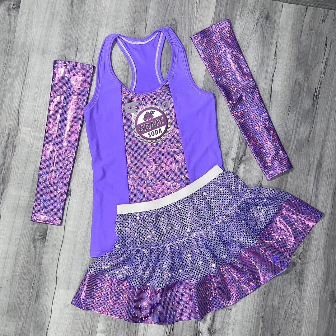 Grape Soda Running Costume - Racerback Tank and Sparkle Skirt W ...