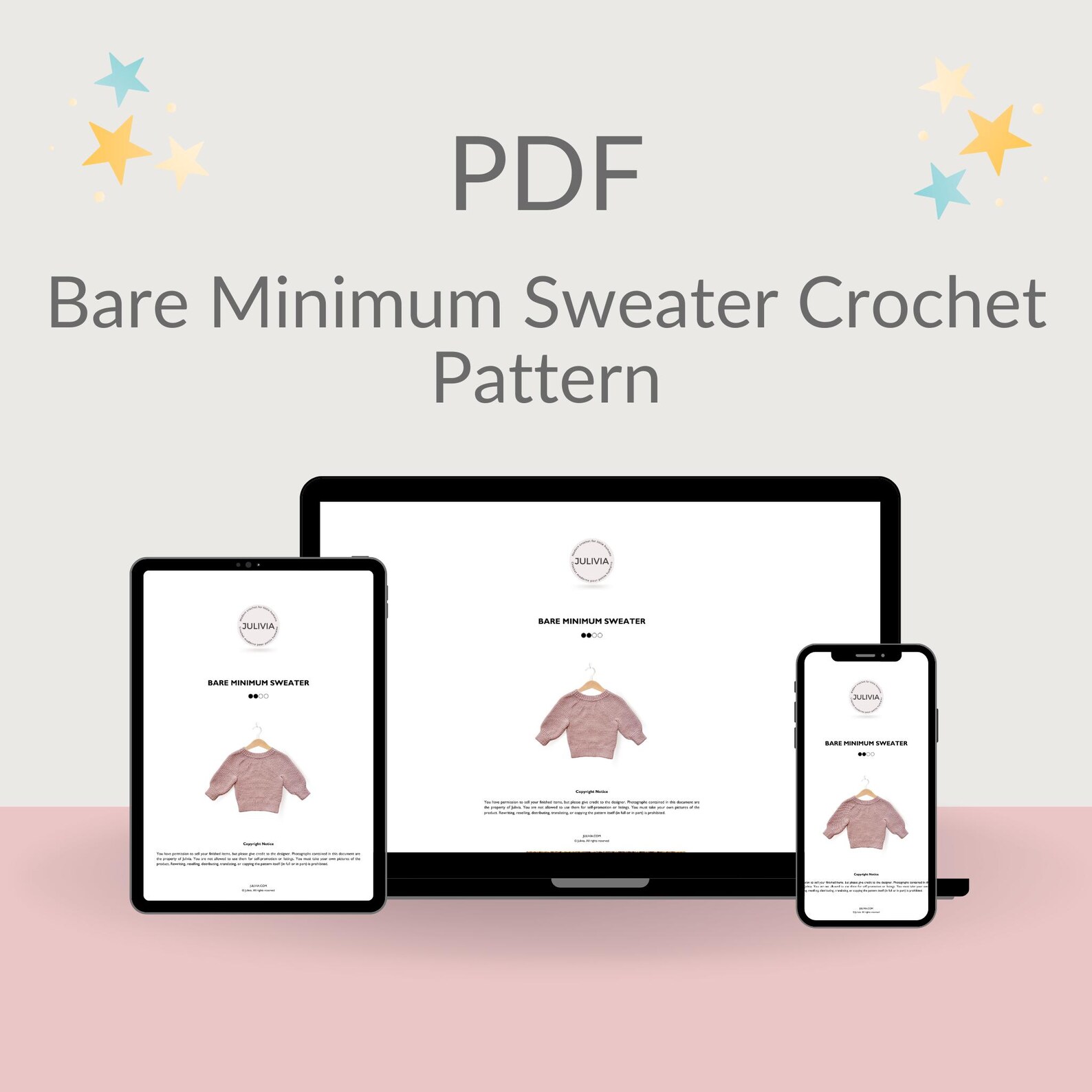 Crochet Sweater Pattern | Multiple Sizes Newborn to 10 Year Old | PDF ...