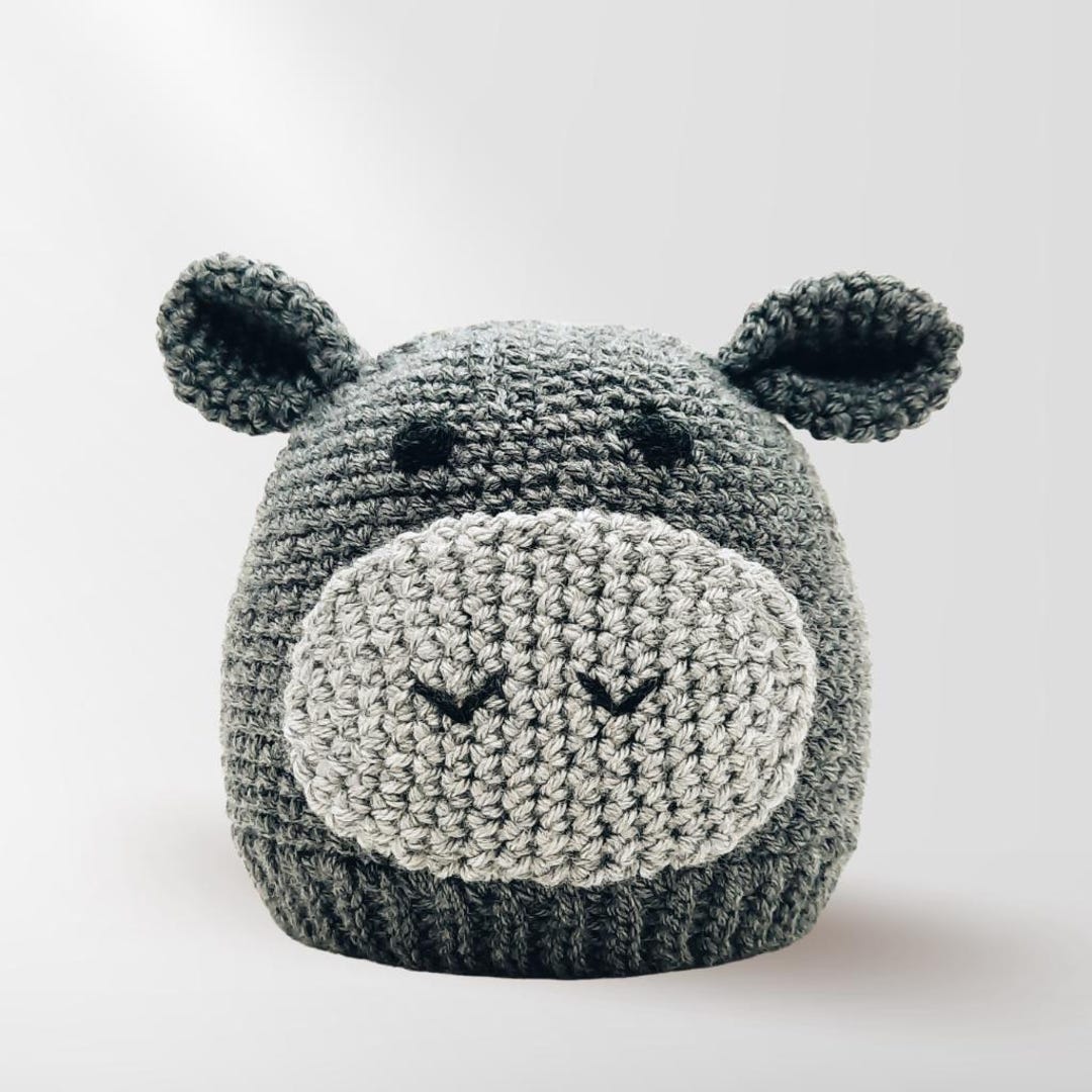 Hippo Crochet Hat Pattern - Instant PDF Download, Multiple Sizes for ...