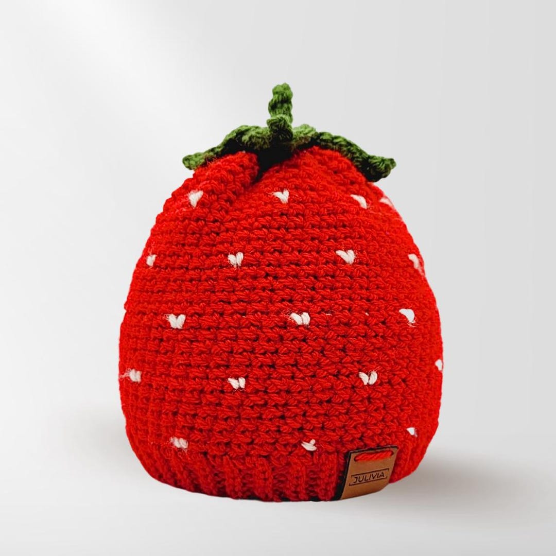 Strawberry Crochet Hat Pattern - Instant PDF Download, Multiple Sizes ...