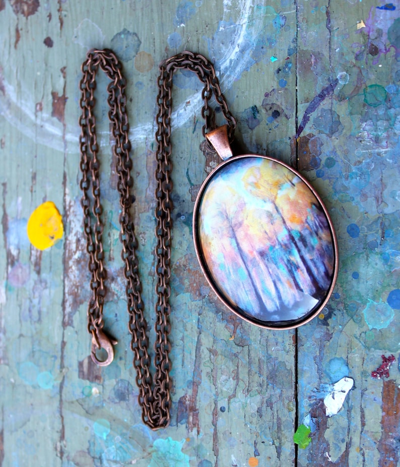 Spring Trees Art Pendant Wearable Art - Etsy