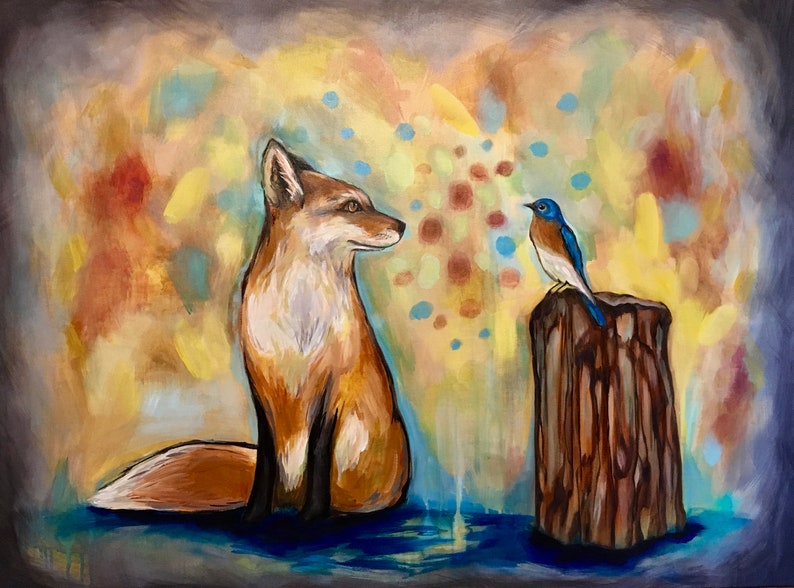Fox and Bird #2 (love Series) - Etsy