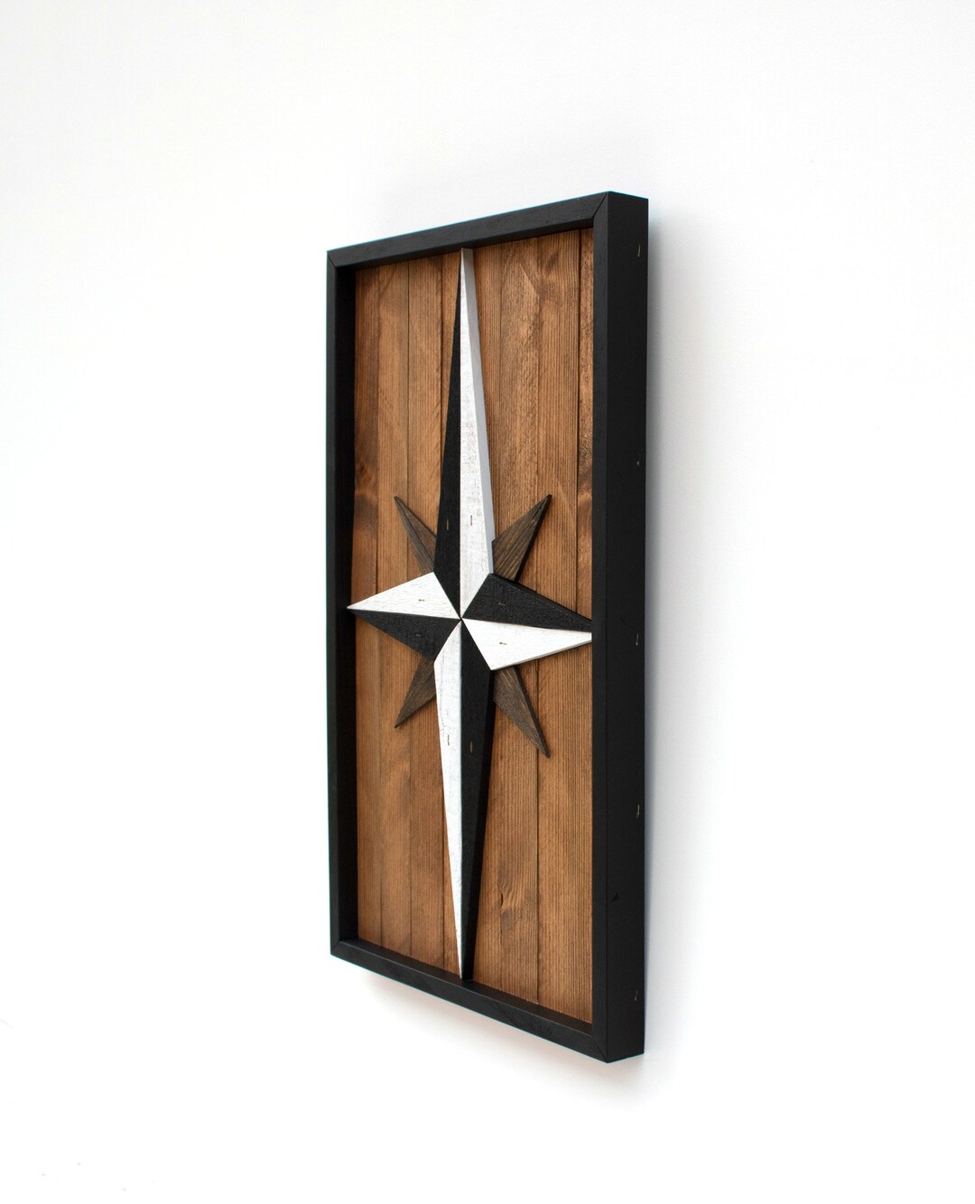 Compass Wood Wall Art - Nautical Wall Art - Compass Rose Wall Art ...