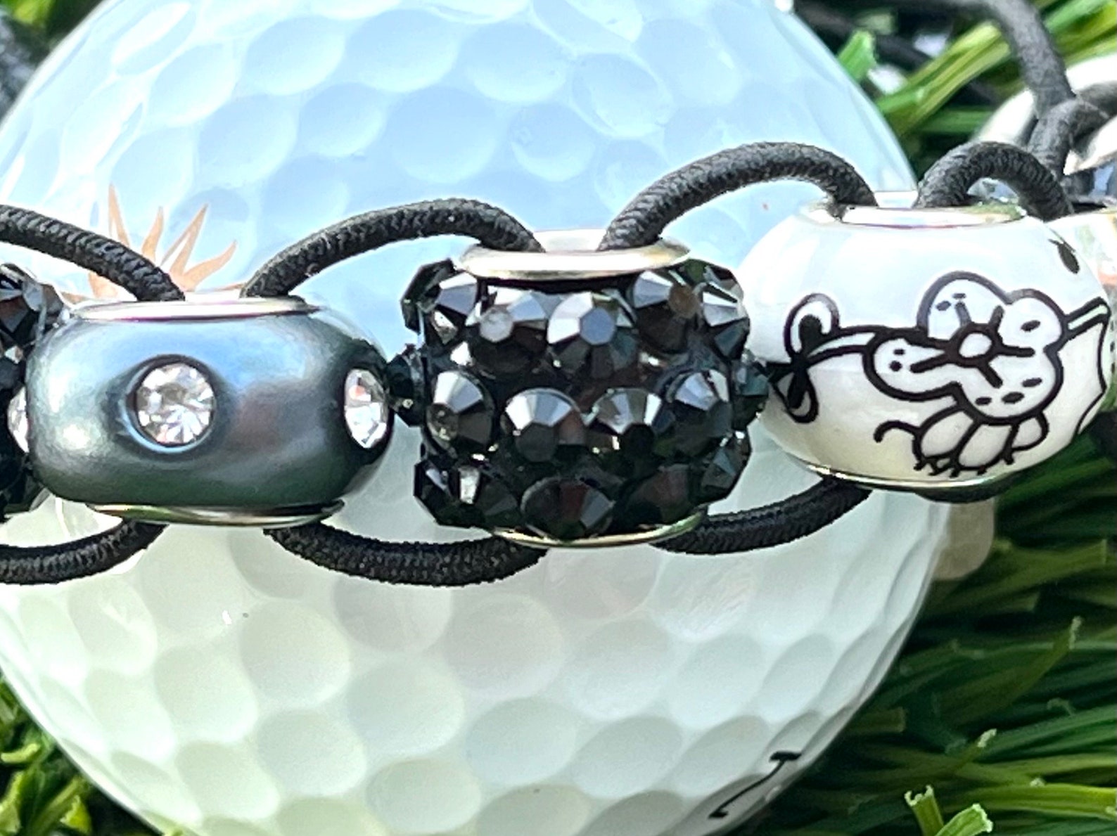 Golf Stroke Counter Bracelet: Black & White Beaded Golfing Jewelry ...