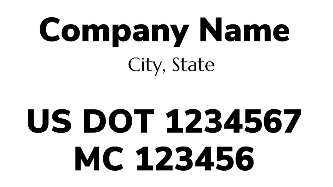 Truck US DOT Decals, Truck Numbers - Etsy